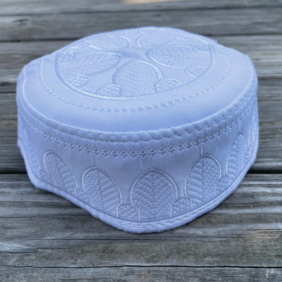 Accessories | Pray Hat Islamic Religious White Embroidery Cap Topi ...